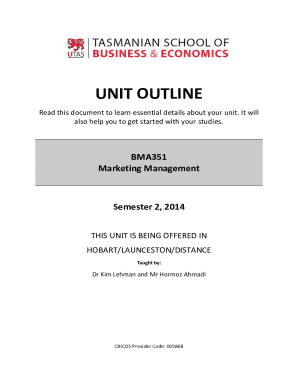 Fillable Online BMA351 Unit Outline - UNIT OUTLINE Read this document ...
