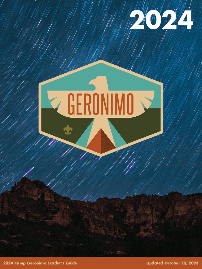 Fillable Online Grand Canyon Council - 2024 Geronimo Summer Camp Fax Email Print - pdfFiller