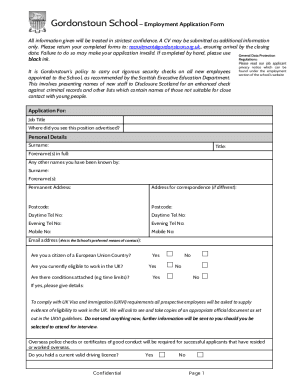 Fillable Online Employment - SPS Application Form Fax Email Print ...