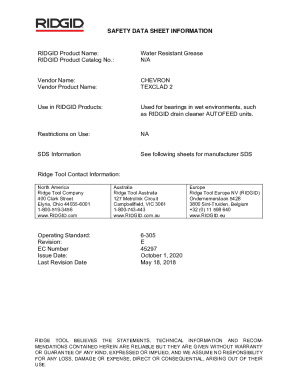 Fillable Online SAFETY DATA SHEET Water Resistant Grease 2 Fax Email ...