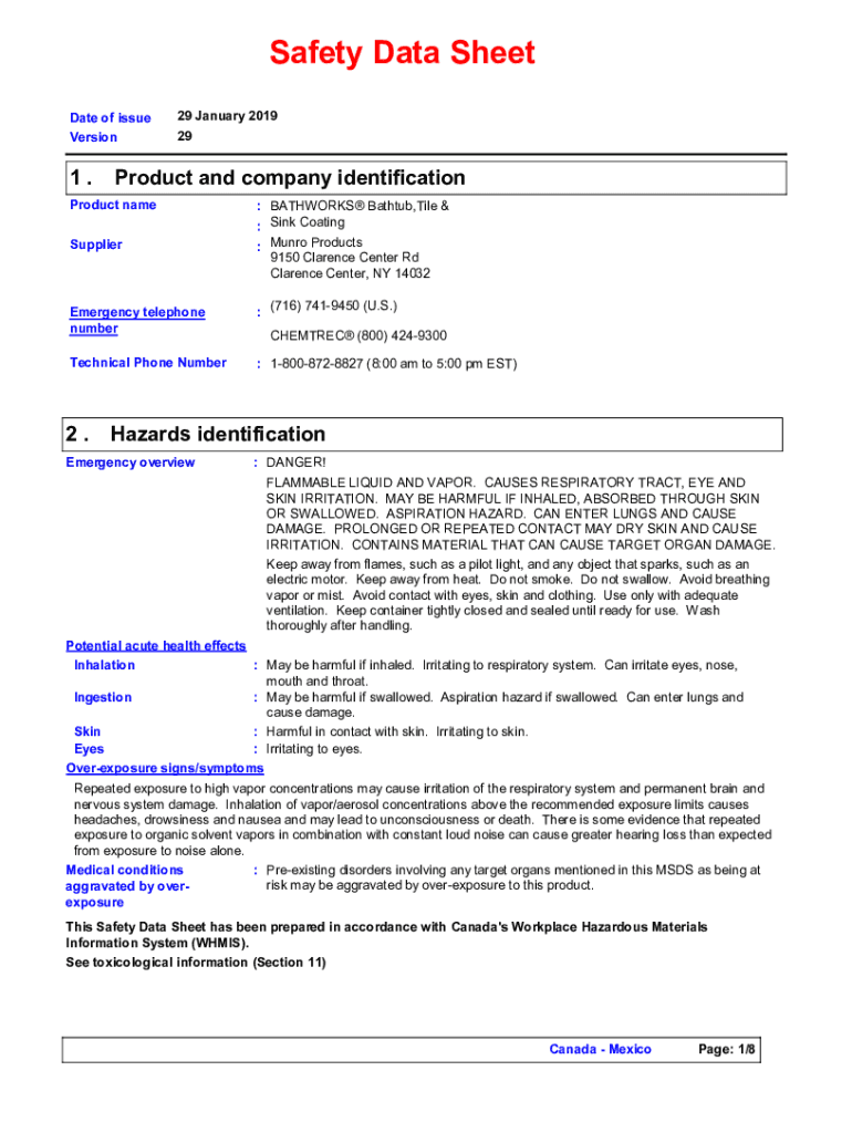 Fillable Online Safety Data Sheet 1. Identification 1.1 Product Name 1.2 ... Fax Email Print ...