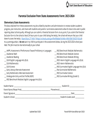 Fillable Online schools utah Model Forms and Policies - Utah State ...