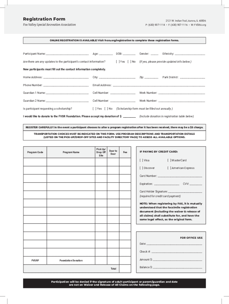 Fillable Online Annual Information Form - FVSRA Fax Email Print - pdfFiller