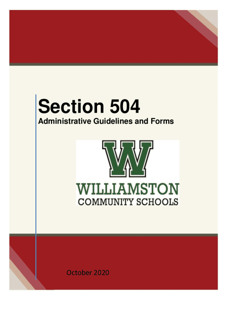 Fillable Online Administrative Guidelines - Section 504 Fax Email Print ...
