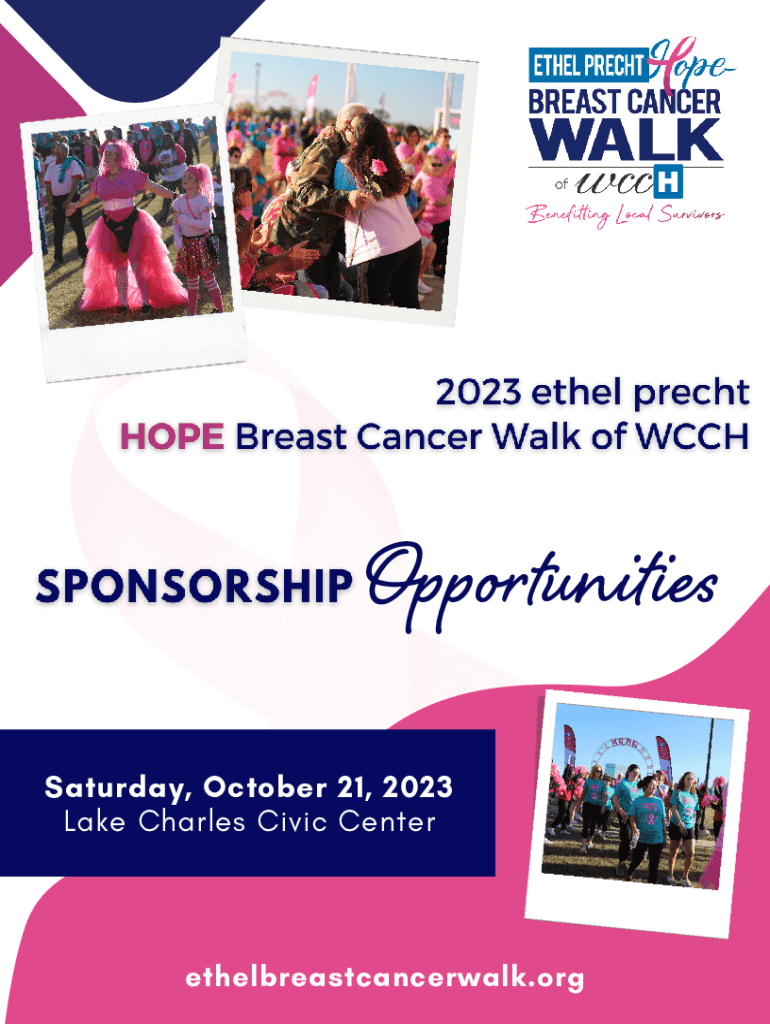 Fillable Online Ethel Precht Breast Cancer Walk returns to Lake Charles ...