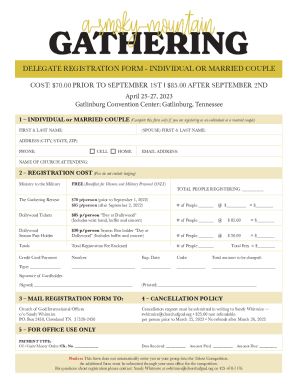 Fillable Online DELEGATE REGISTRATION FORM - GROUPS Fax Email Print ...