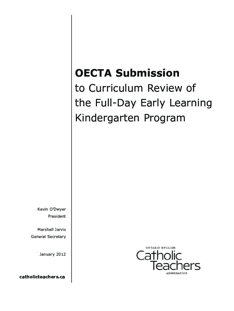 Fillable Online OECTA Submission to Curriculum Review of the Full-Day ...