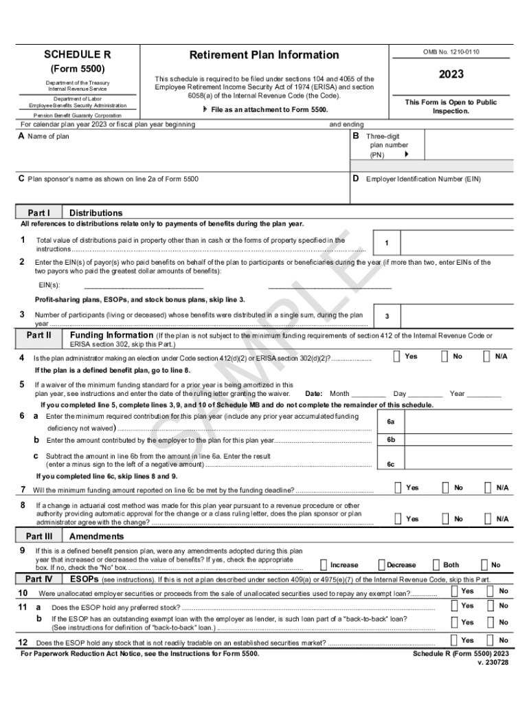 Fillable Online 2022 Form 5500 Schedule R Fax Email Print - pdfFiller