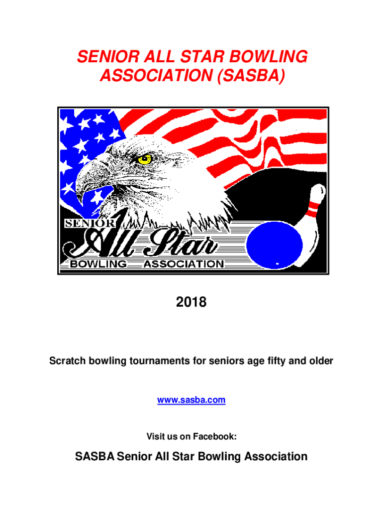 Fillable Online SASBA Senior All Star Bowling Association sponsored by ...