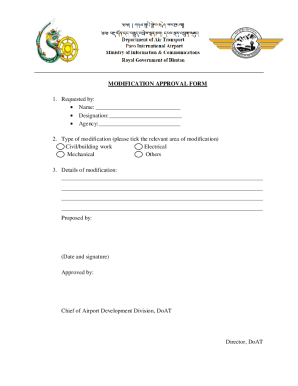 Fillable Online Modification approval form Fax Email Print - pdfFiller