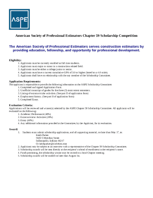 aspe-chapter-59-scholarship-application. ... Doc Template | pdfFiller