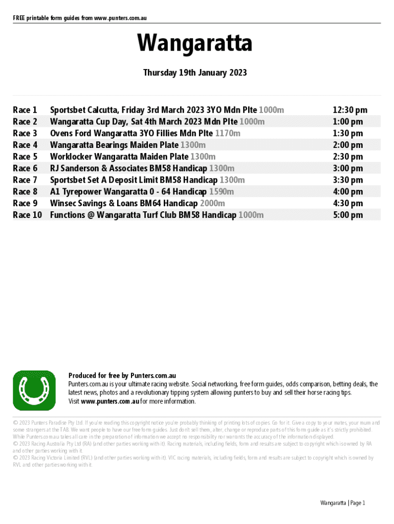 Fillable Online How to read a Horse Racing Form Guide Fax Email Print ...