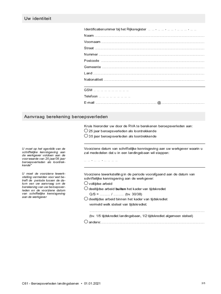 Invulbaar Online Tijdskrediet landingsbanen - Aanvraag berekening ...