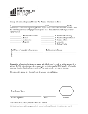 Fillable Online Student Reference Request / FERPA Release / ... Fax ...