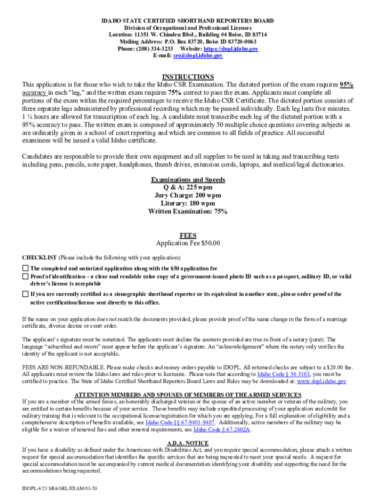 Fillable Online RULES OF PROCEDURE OF THE IDAHO CERTIFIED ... Fax Email ...