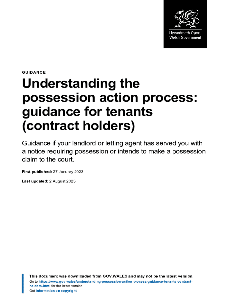 Fillable Online Understanding the possession action process - gov.wales ...