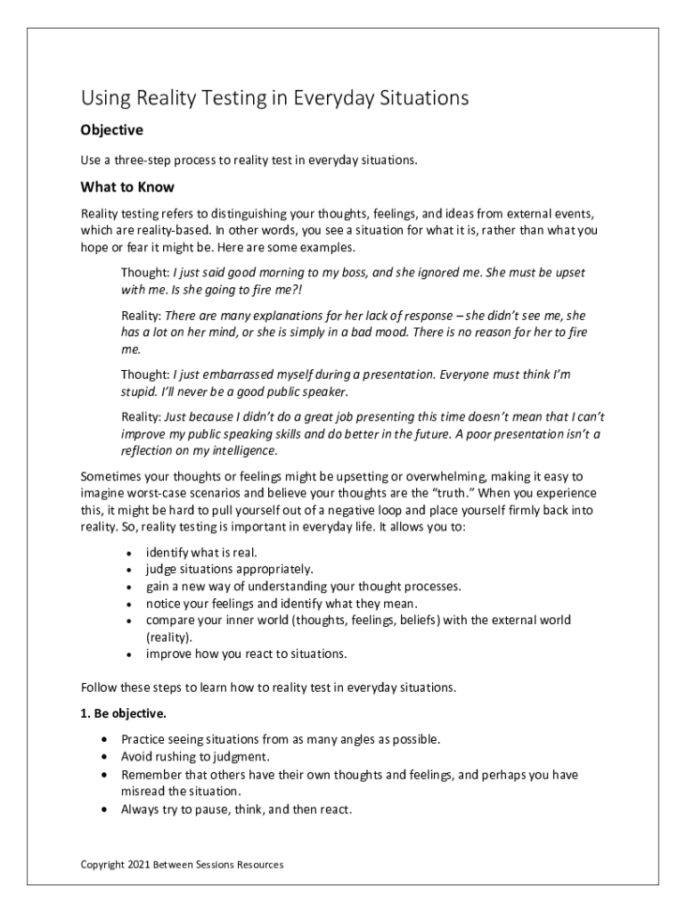 Fillable Online Cognitive Therapy Techniques & Worksheets Fax Email Print - pdfFiller