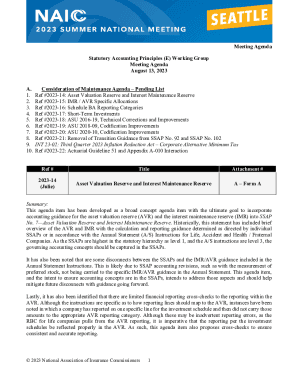 Fillable Online Consideration of Maintenance Agenda Pending List Fax ...