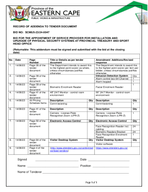 Fillable Online Security services Tenders in Eastern Cape Page 3 Fax ...