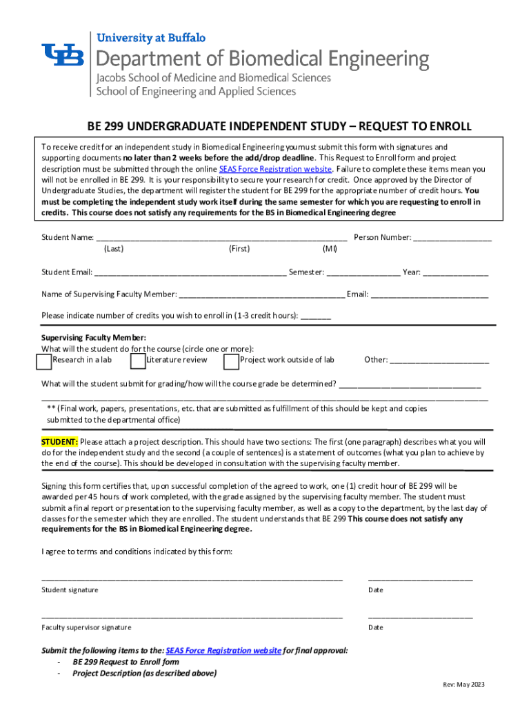 Fillable Online engineering buffalo Undergraduate Variable-Unit Request Form for Advanced ...