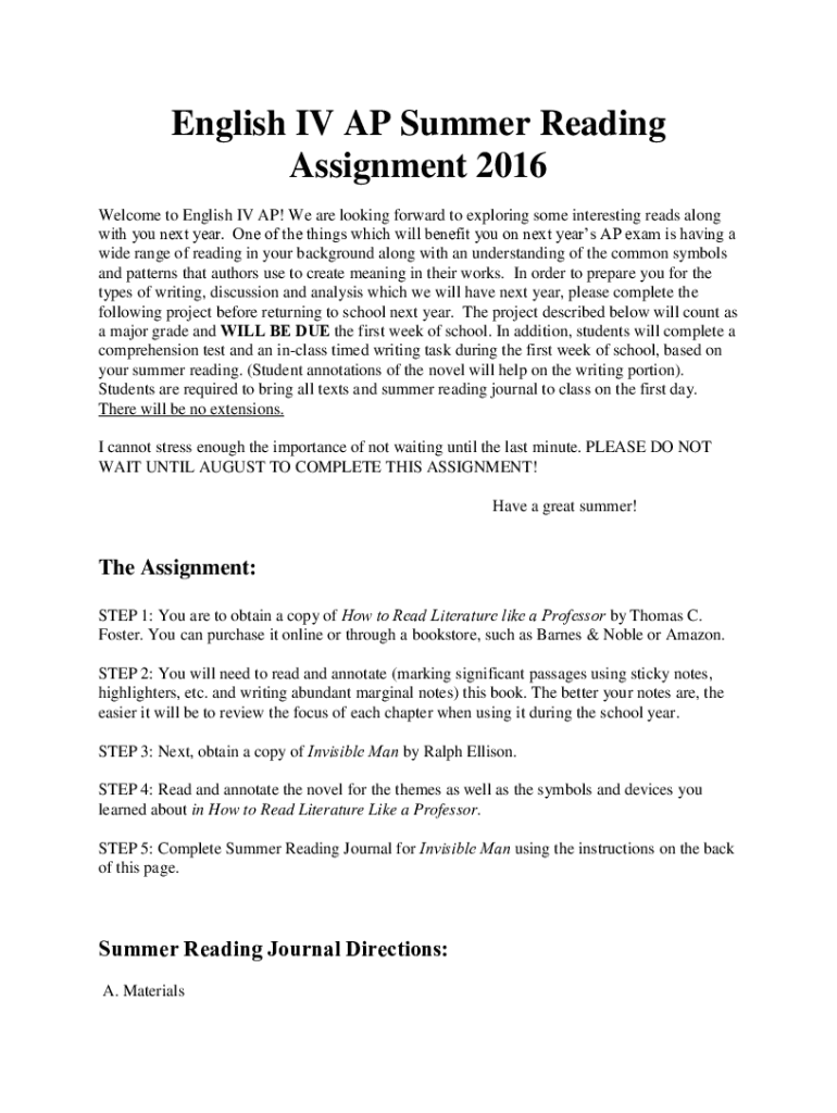 Fillable Online summer reading template.docx.pdf - AP English Literature... Fax Email Print ...