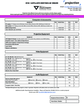 Fillable Online Audio Visual Order Form - The Consortium Fax Email ...