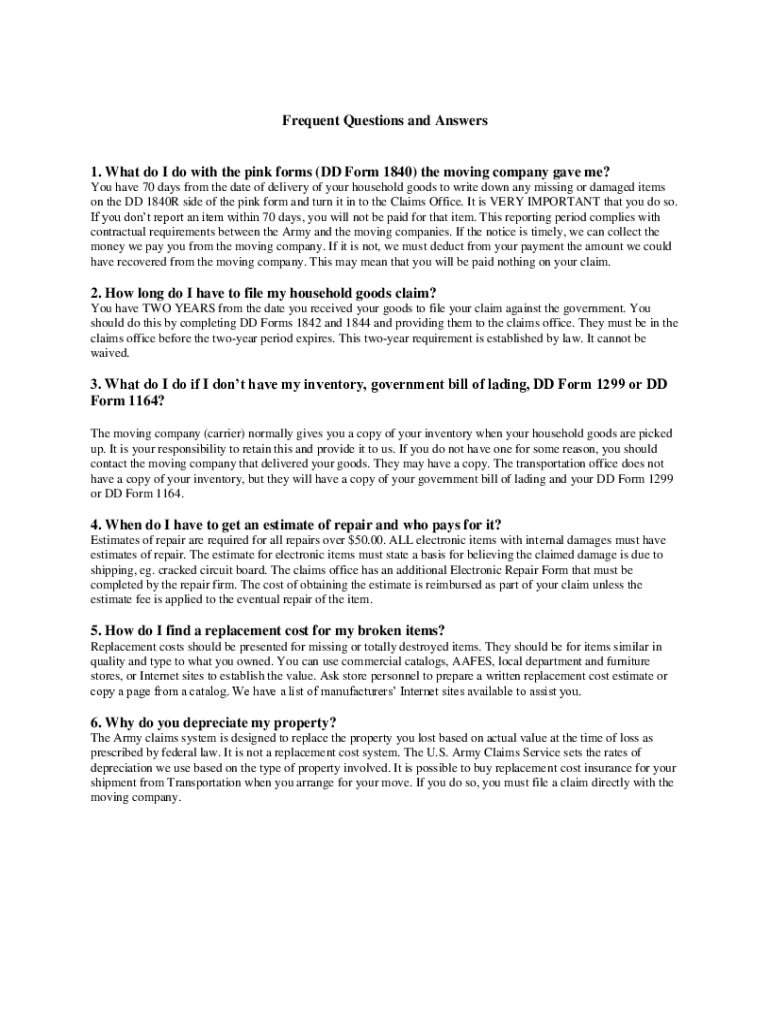 Fillable Online Frequent Questions and Answers 1. What do I do with the ...