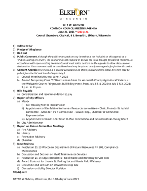 Fillable Online 5) Consent Agenda (One motion & a second will approve ...