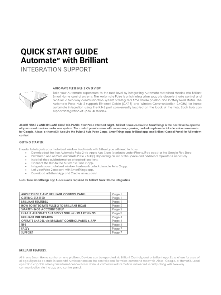 Fillable Online QUICK START GUIDE AutomateTM with Brilliant Fax Email Print - pdfFiller