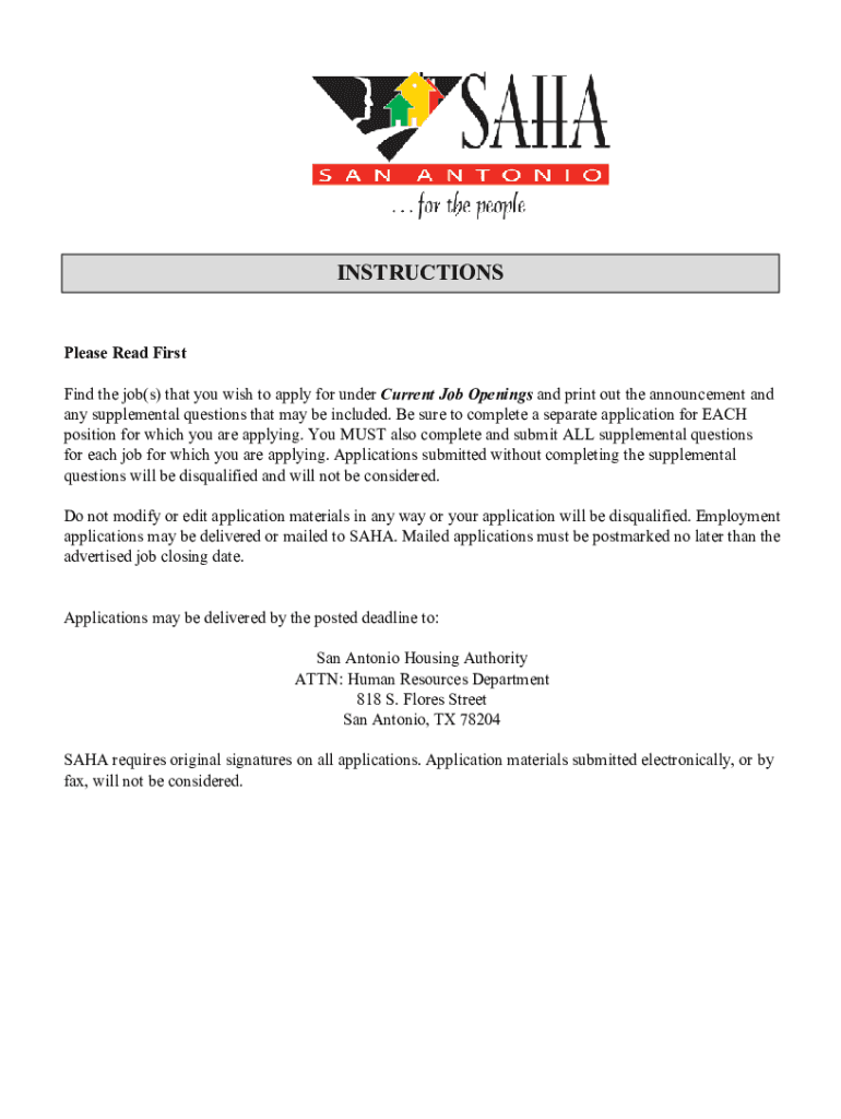 Fillable Online Saha Pre Eligibility Application Form - Fill Out and ...