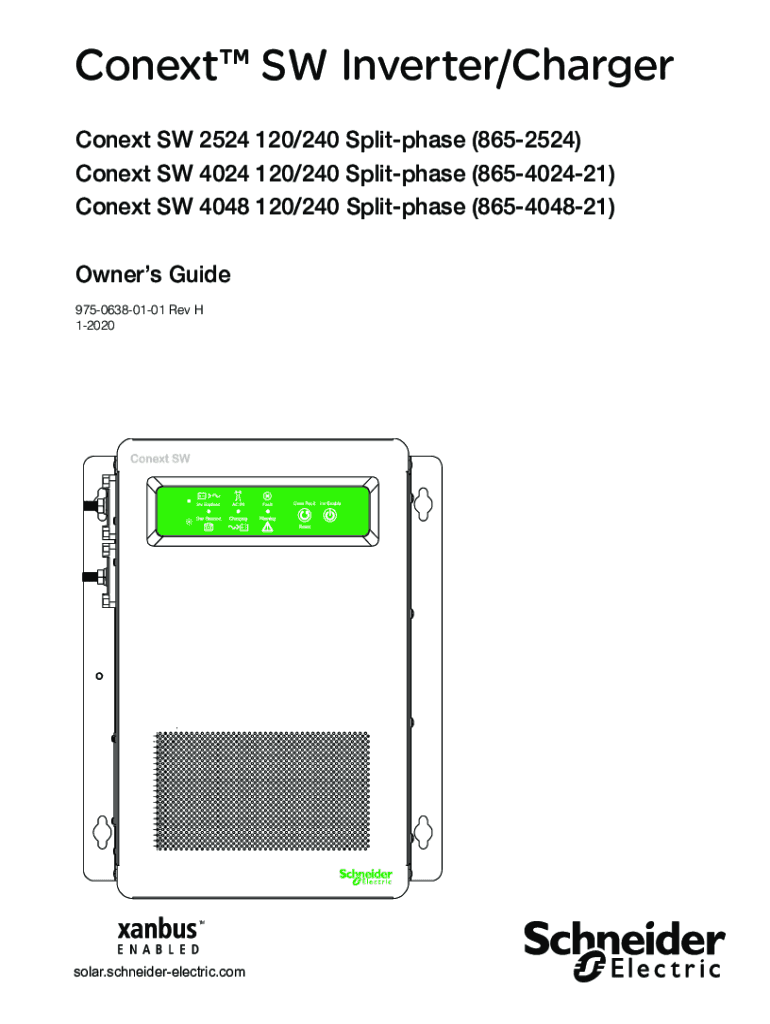 Fillable Online Schneider Electric Conext SW Inverter/Chargers altE Fax ...