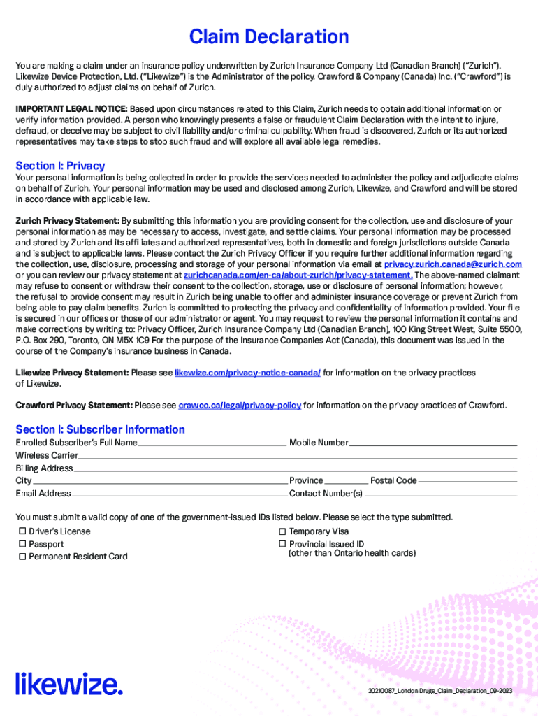 Fillable Online Service Request Statutory Declaration Fax Email Print - pdfFiller