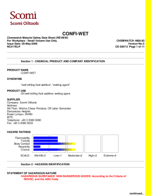 Fillable Online Chemwatch United Kingdom MSDS 4669-13 Fax Email Print ...