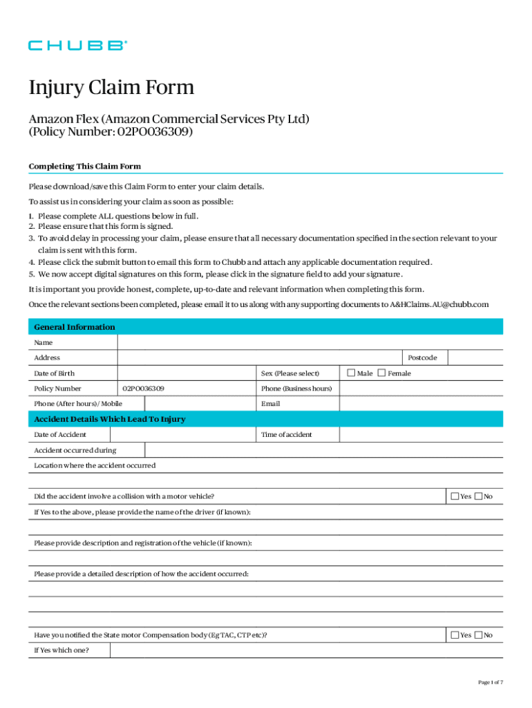 Fillable Online AMAZON Flex NA Claim Form Fax Email Print - pdfFiller