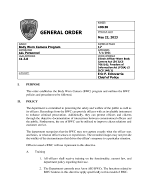 Fillable Online Basic Guidelines for Officer-Worn Body Cameras Fax ...