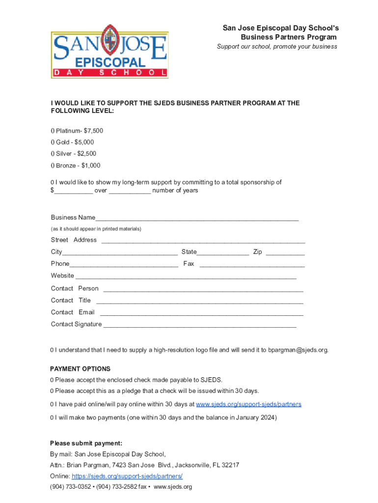 Fillable Online We encourage you to patronize the generous partners that ... Fax Email Print ...