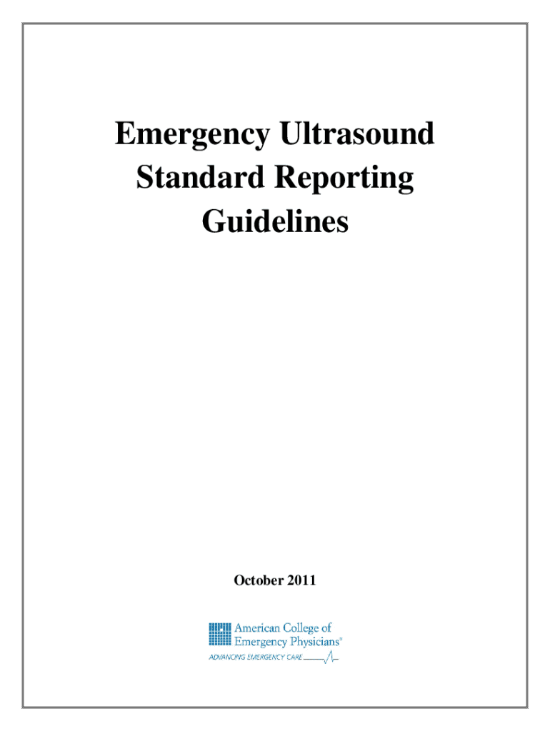 Fillable Online Emergency Ultrasound Standard Reporting Guidelines Fax ...