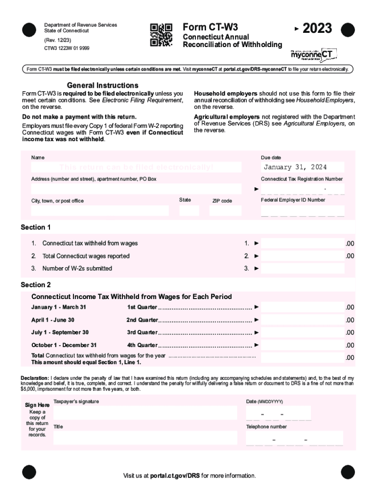 2023-2026 Form CT DRS CT-W3 Fill Online, Printable, Fillable, Blank ...