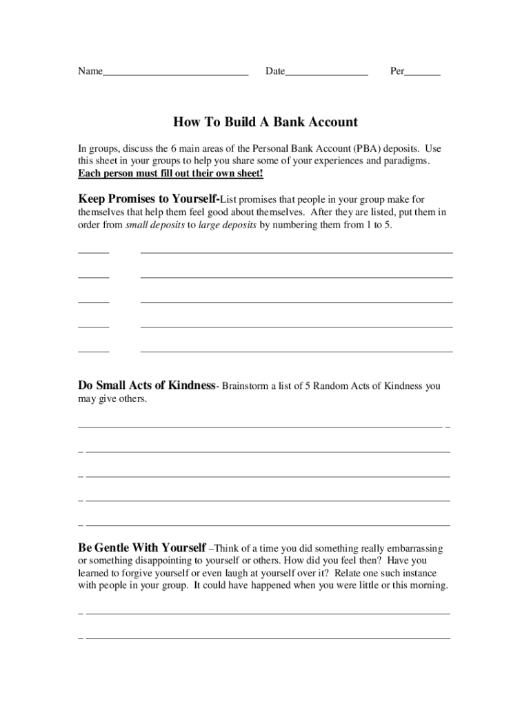 Fillable Online The 7 Habits of Highly Effective Teens: Personal Bank ... Fax Email Print ...