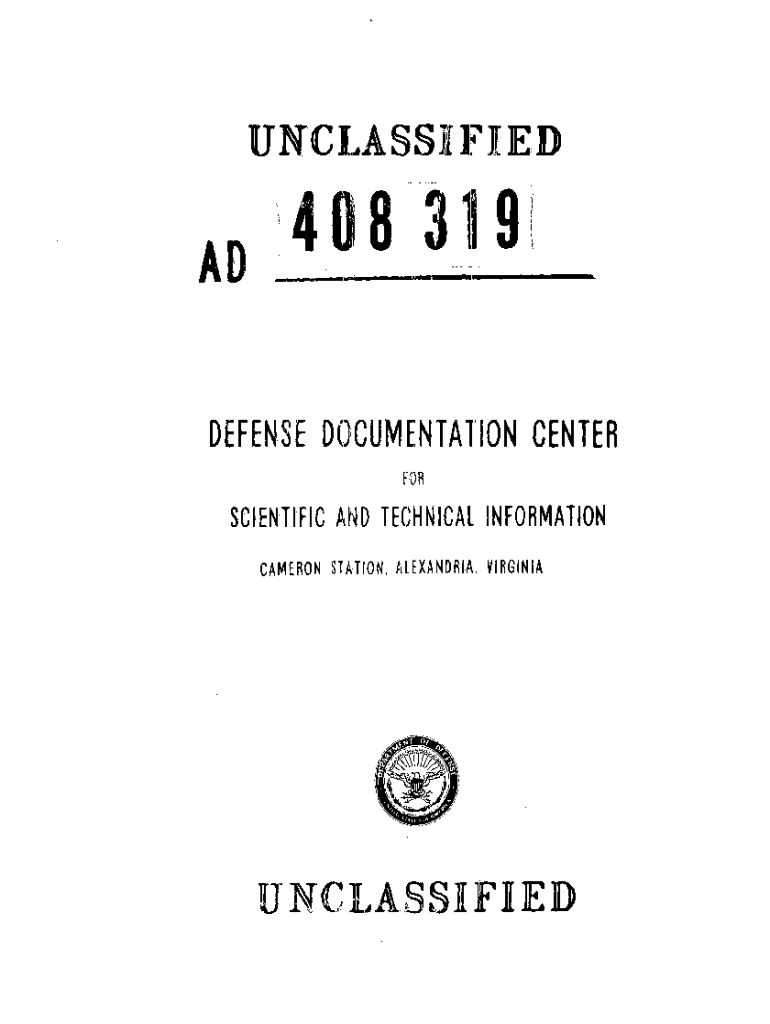 Fillable Online UNCLASSIFIED AD DEFENSE DOCUMENTATION ... Fax Email ...