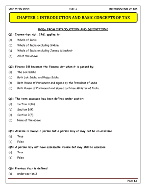 Fillable Online Income-tax MCQ Free PDF - Objective Question Answer ...