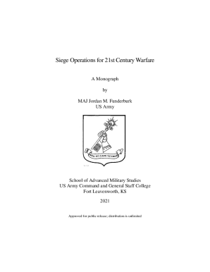 Fillable Online Siege Operations for 21st Century Warfare. This ...