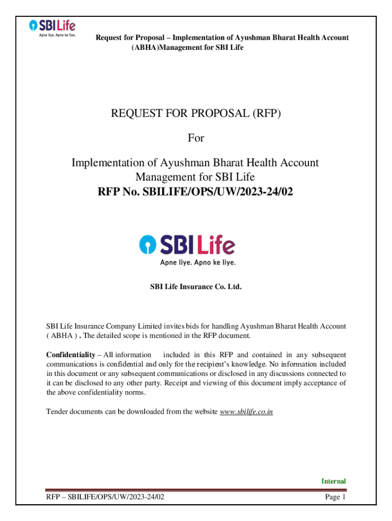 Fillable Online REQUEST FOR PROPOSAL (RFP) For Implementation of ...