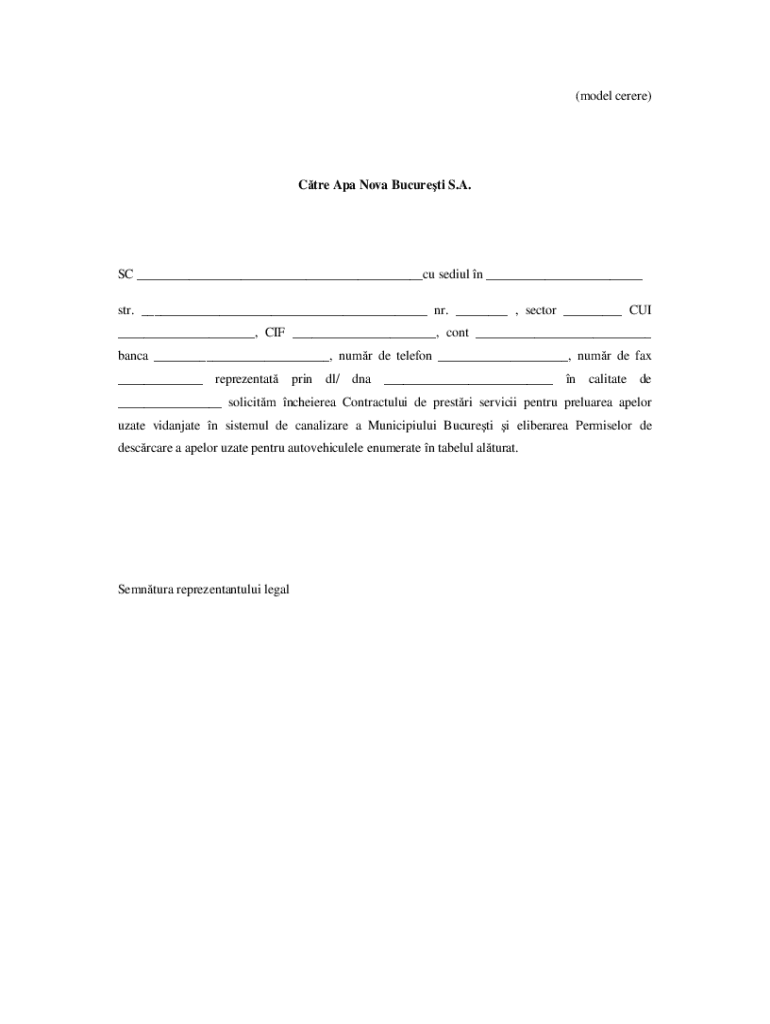 Fillable Online Model cerere si declaratie necesare la inch ctr de vidanjare.docx Fax Email ...