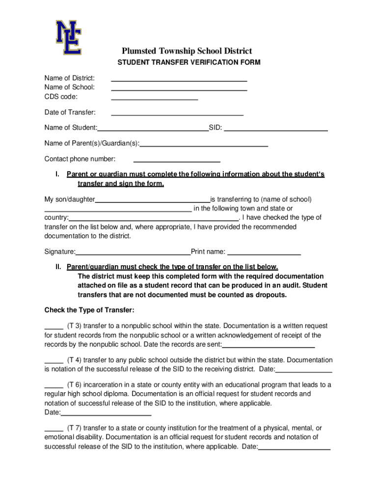 Fillable Online Release of Records and Student Transfer Form.pdf Fax ...