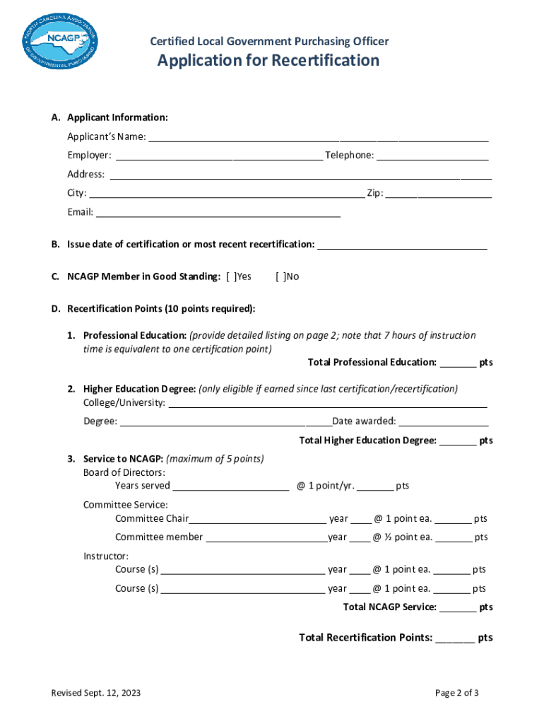 Fillable Online NCAGP Certifications Fax Email Print - pdfFiller