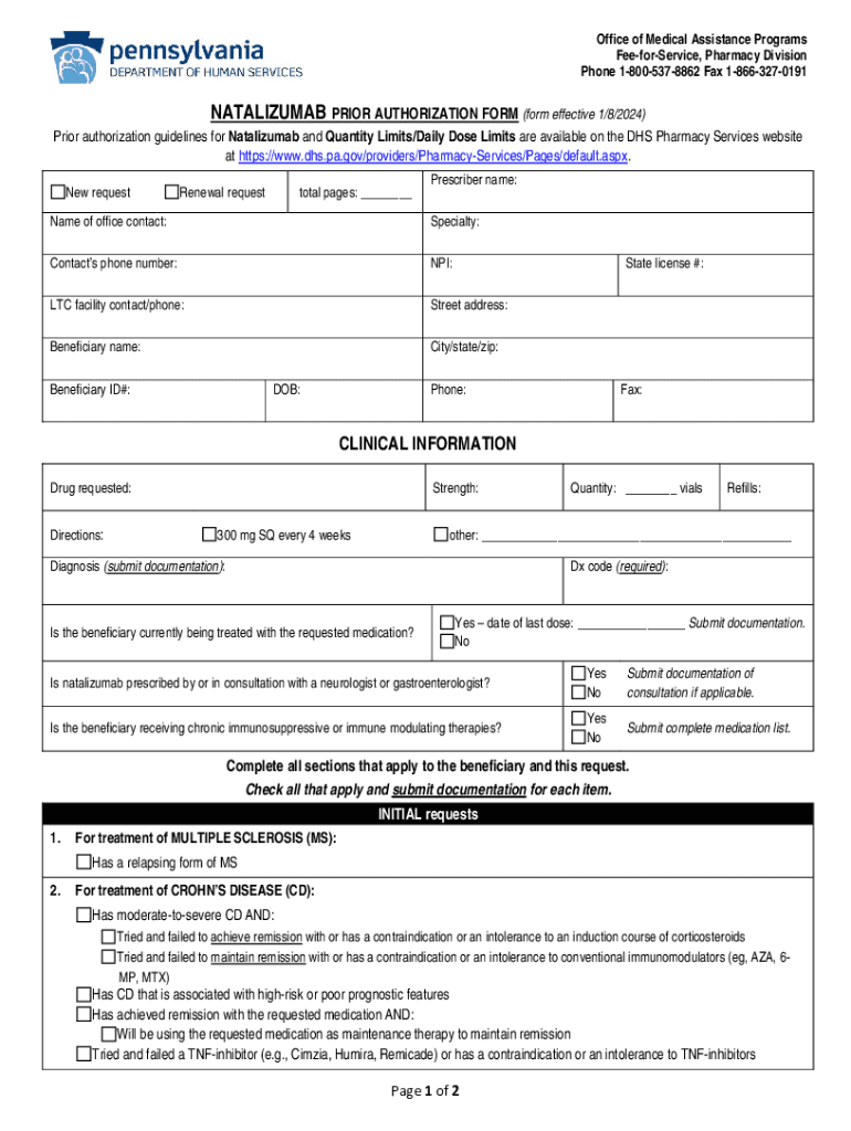 Fillable Online Prior Authorization Request Form for Multiple Sclerosis ...
