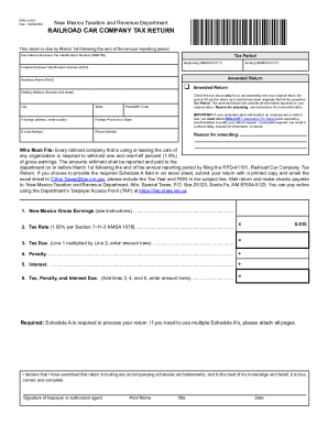 Fillable Online RAILROAD CAR COMPANY TAX RETURN Fax Email Print - pdfFiller