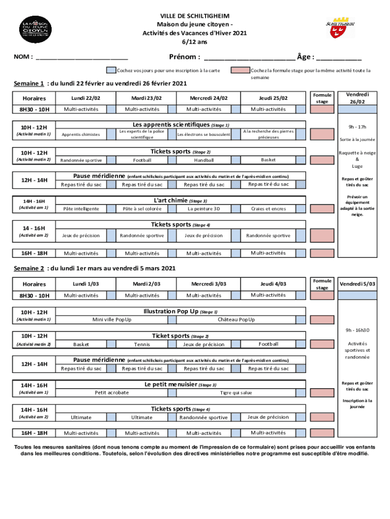Remplissable En Ligne 6/12 ans Fax Email Imprimer - pdfFiller
