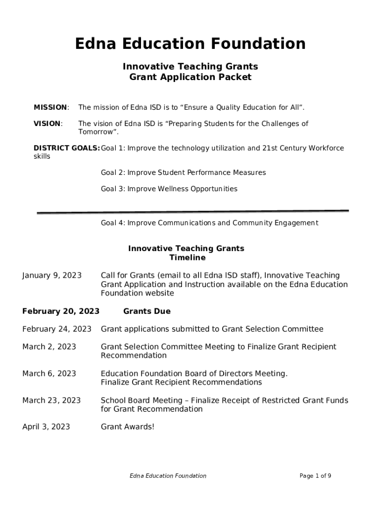 Edna Education Foundation Doc Template | pdfFiller
